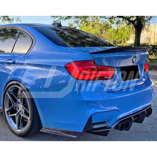 PSM Style Carbon Fiber Trunk Spoiler Rear Wing For BMW M3 F80 2014-2020