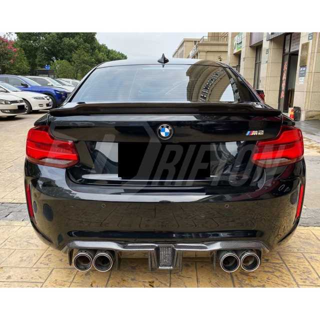 Dry Carbon Fiber Rear Diffuser With LED Brake Light For BMW F87 M2 M2C ...