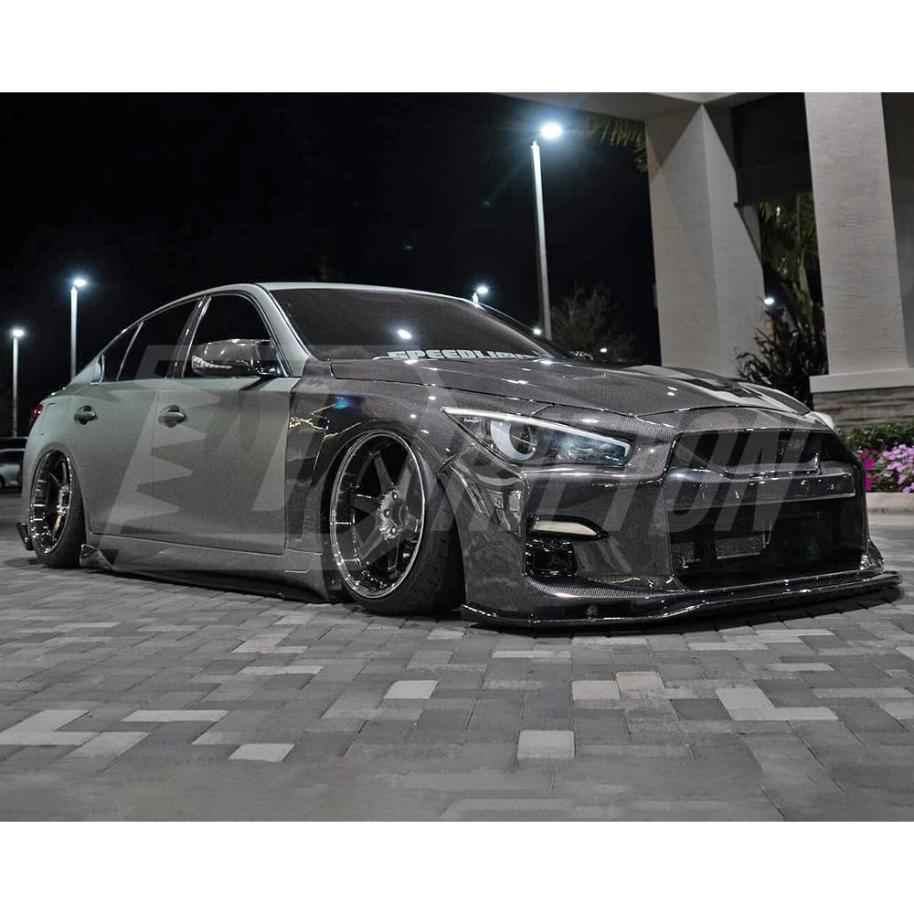 LB Style Full Carbon Fiber Front Bumper For INFINITI Q50 2013-2017