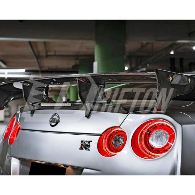TopSecret Style Carbon Fiebr Rear Spoiler GT Wing For NISSAN R35 GTR ...