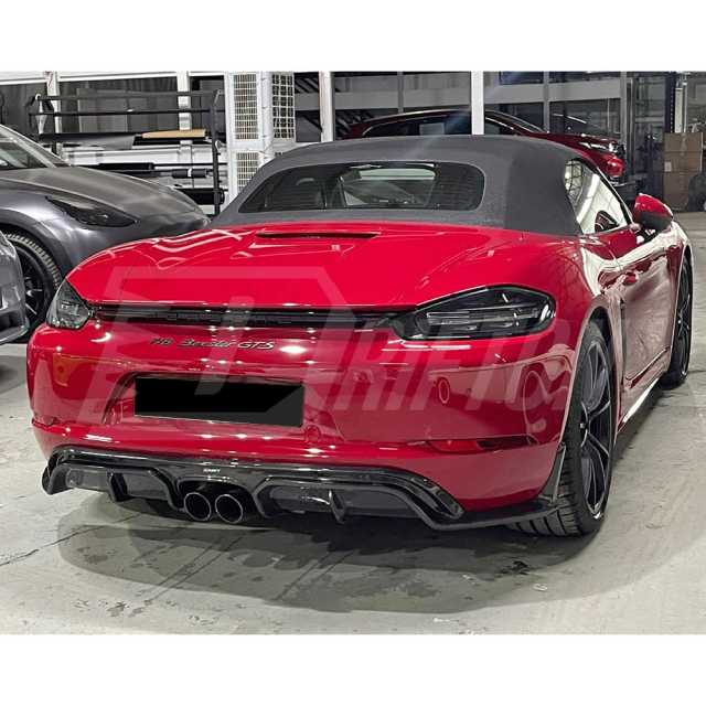 CMST Style Carbon Fiber Rear Diffuser For Porsche 718 Cayman Boxster ...