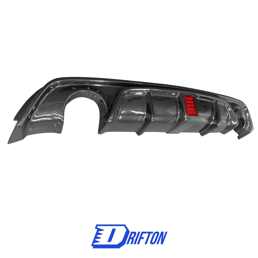 LED Brake Light Style Carbon Fiber Rear Diffuser For INFINITI Q60 2016-2022