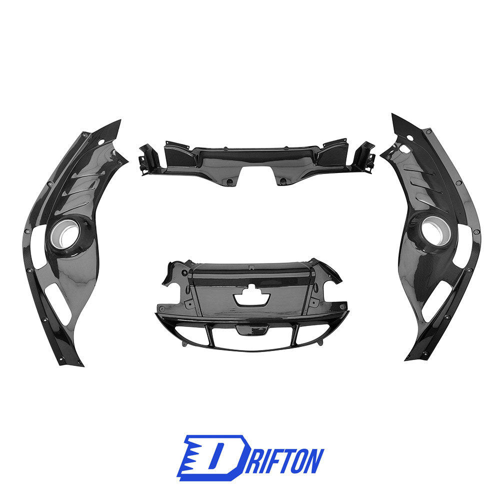 OEM Style Dry Carbon Fiber Rear Engine Bay Cover Set For Ferrari 296 ...