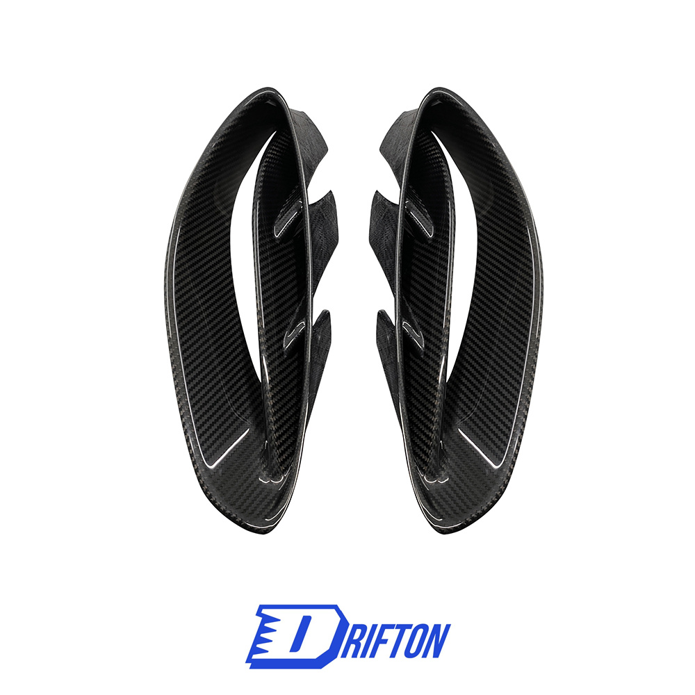 Monotek Style Dry Carbon Fiber Rear Fender Air Intake Vent Ducts Trim ...
