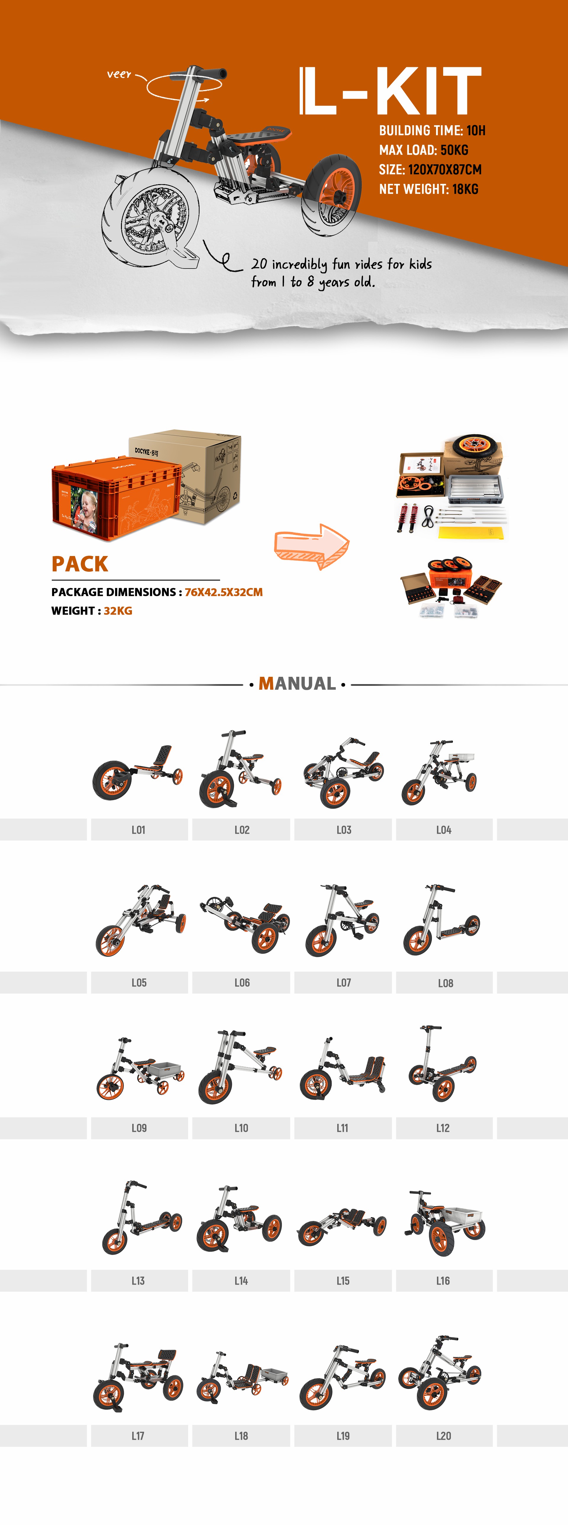 DOCYKE Modular Ride L-KIT