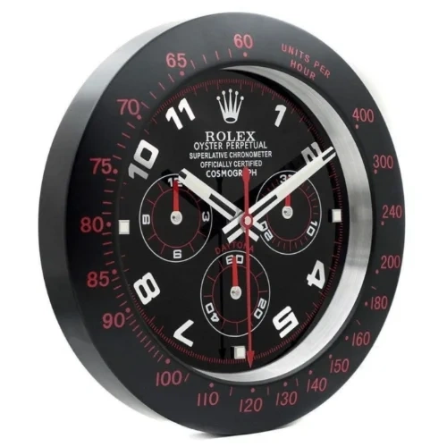Rolex Daytona Cosmograph Wall Clock | Black & Red Style