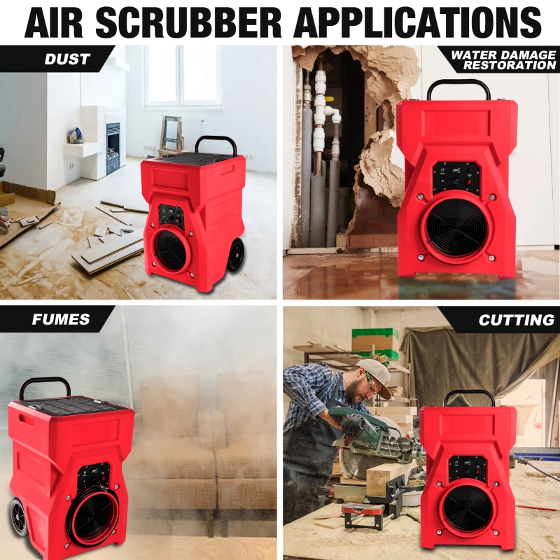 MOUNTO AF1000 1000CFM Air Scrubber HEPA Filter for Water Damage ...