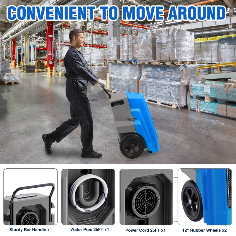 MOUNTO DH95 180Pints LGR Dehumidifier for Water Damage Restoration (9 ...