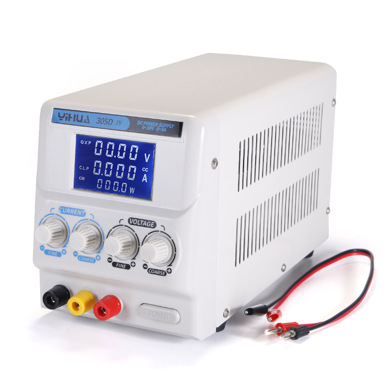 YIHUA 305D IV LCD 0-5A 0-30V Low Noise Bench Switch Mode Power Supply display high-precision DC ...