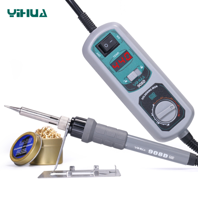 YIHUA 908D ESD mobile phone repair digital soldering desoldering iron rework station ...