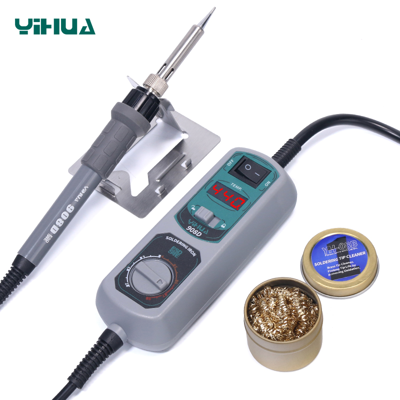 YIHUA 908D ESD mobile phone repair digital soldering desoldering iron rework station ...
