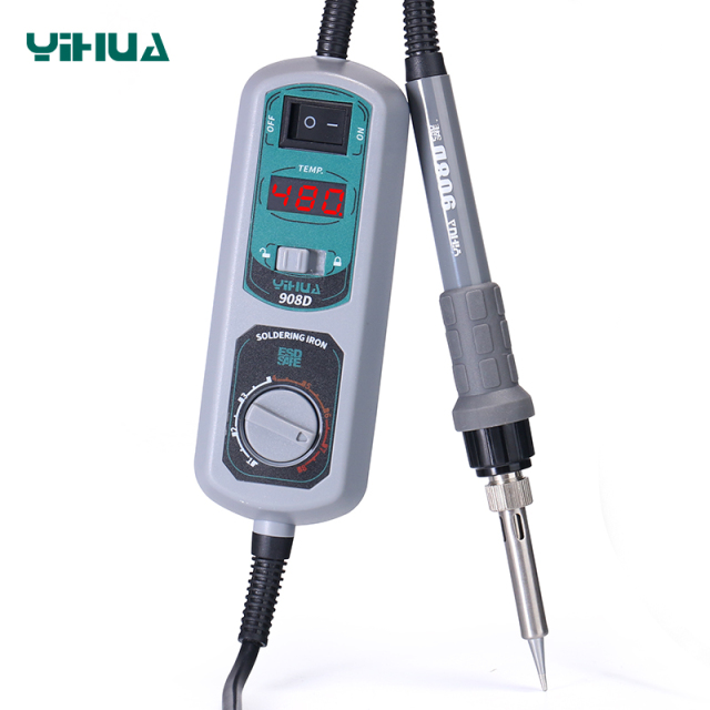 YIHUA 908D ESD mobile phone repair digital soldering desoldering iron rework station ...
