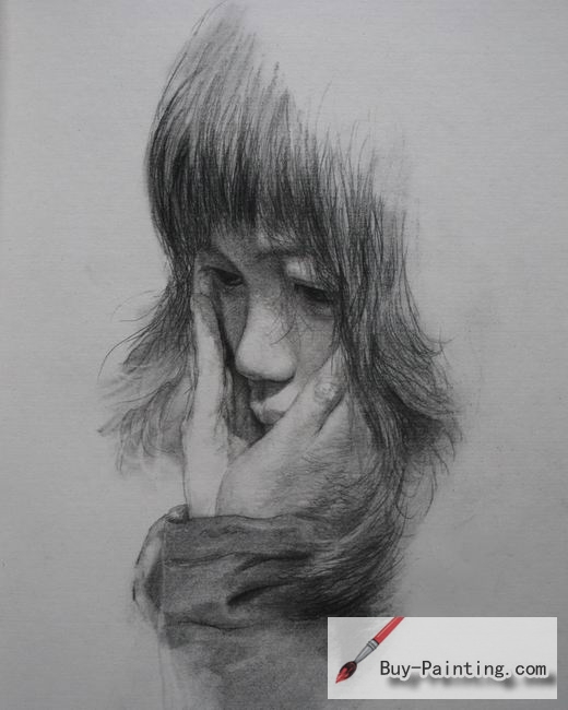 Custom pencil drawing portrait painting-Original hand painted pencil ...