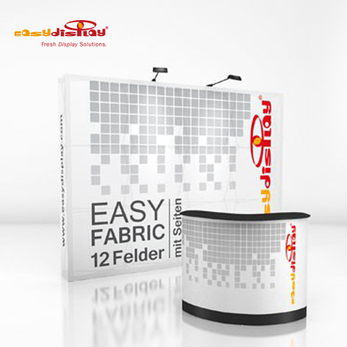 Straight Frame Fabric Pop Up Display Stand 4x3 With Side