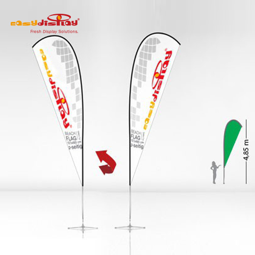 Easy Beach Flag Flying Banner Double Side XS
