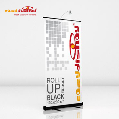 Easy Roll Up Black Portable Banner Stand ED-RU-3