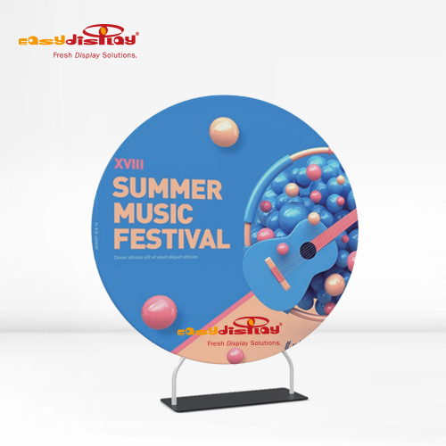 Easy Tube Banner Party Event Backdrop Round Stand