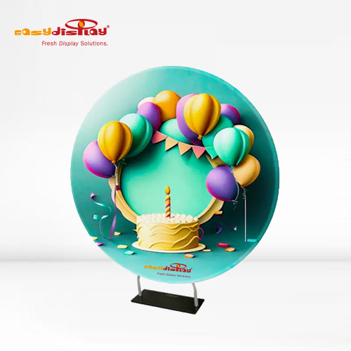 Easy Tube Banner Party Event Backdrop Round Stand
