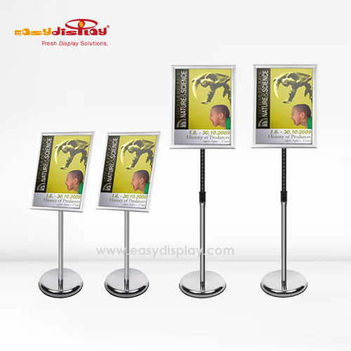 Adjustable Sign Stand Silver & Black color by Easydisplay