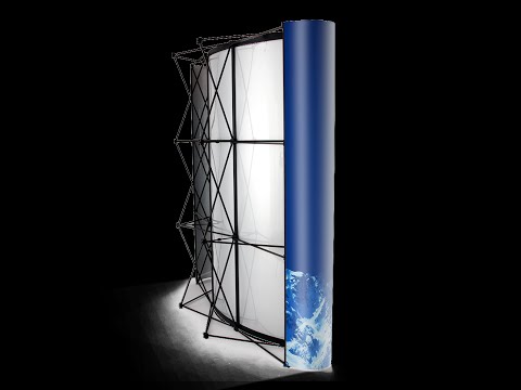 Portable Magnetic Pop Up Banner Wall Curved 4x3