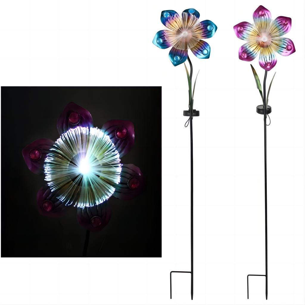 Fiber Optic Flower Solar Stake Light