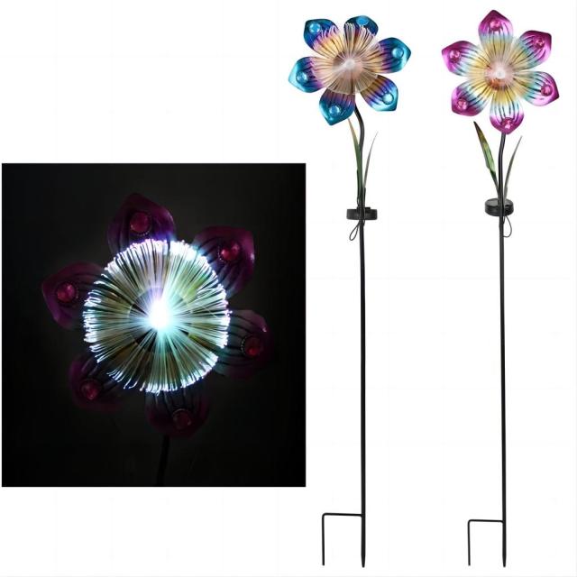 Fiber Optic Flower Solar Stake Light