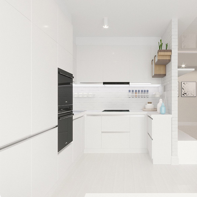 Modular White Kitchen Wall Cabinet