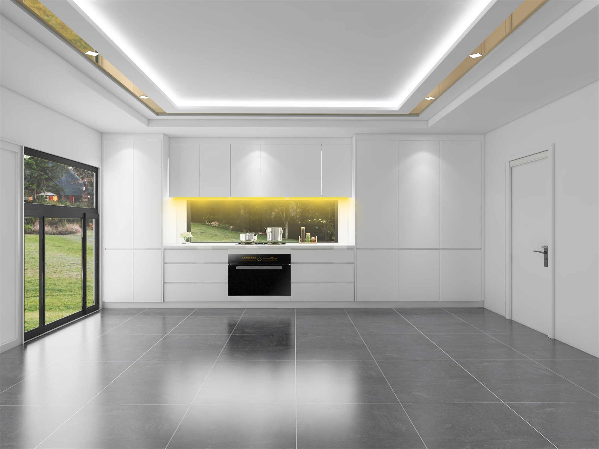 2PAC Lacquer Kitchen Cabinet