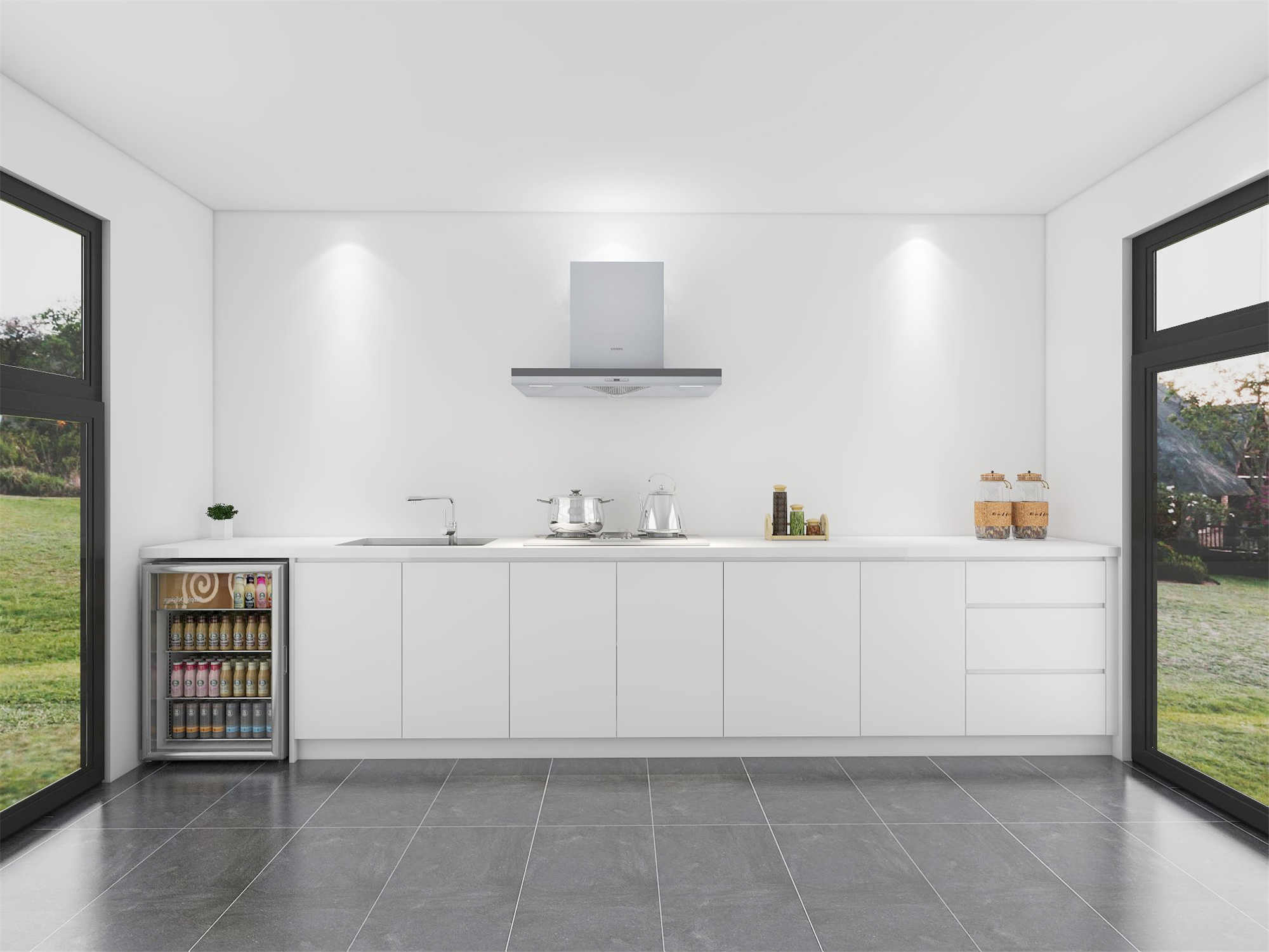 2PAC Lacquer Kitchen Cabinet