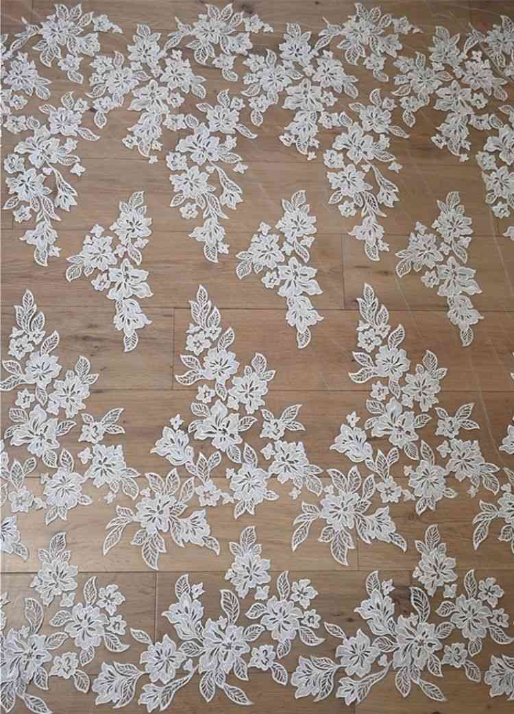 1 Yard Bridal Lace Fabric, Embroidered Sequin Wedding Lace Fabric, ITM ...