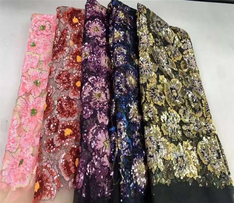 5 Yards Sequin Lace Fabric ITM JX301,Sequin Fabrics