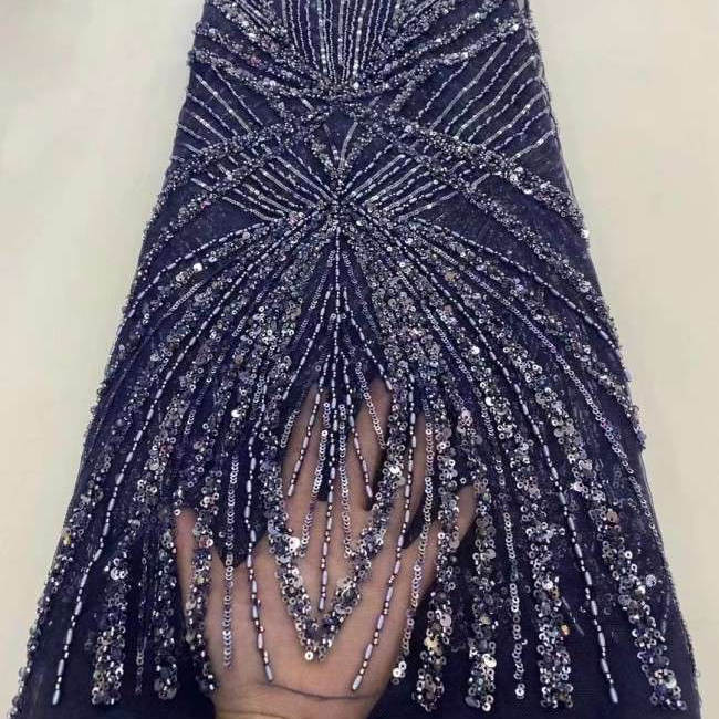5 Yards Beaded Mesh Fabric, ITM HN018,Beaded Fabrics