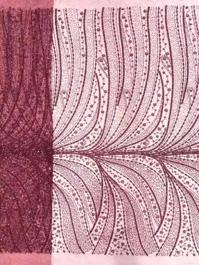 5 Yards Beaded Mesh Fabric, ITM HN024,Beaded Fabrics