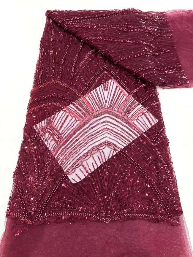 5 Yards Beaded Mesh Fabric, ITM HN025,Beaded Fabrics