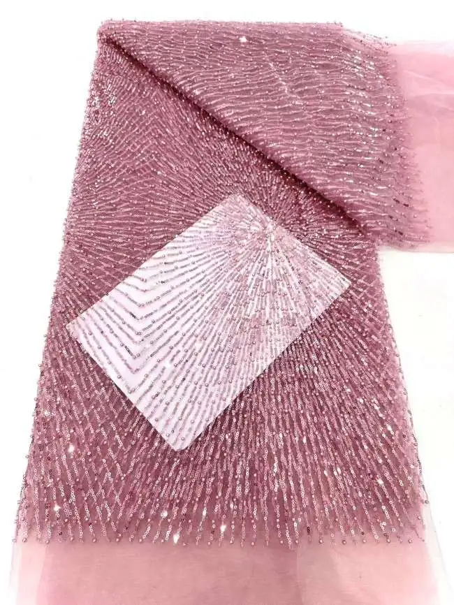 5 Yards Beaded Mesh Fabric, ITM HN029,Embellished Fabrics