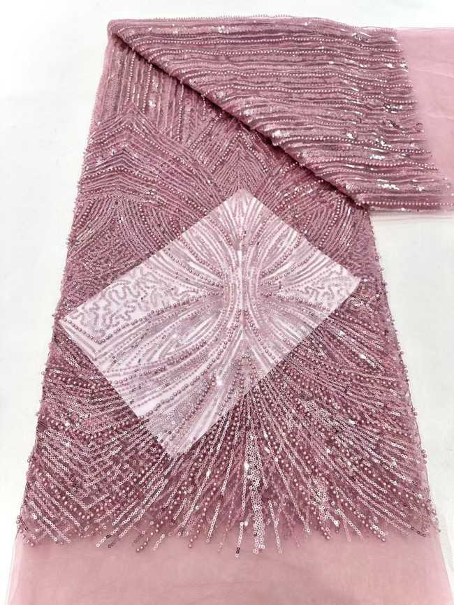 5 Yards Beaded Mesh Fabric, ITM HN030,Beaded Fabrics