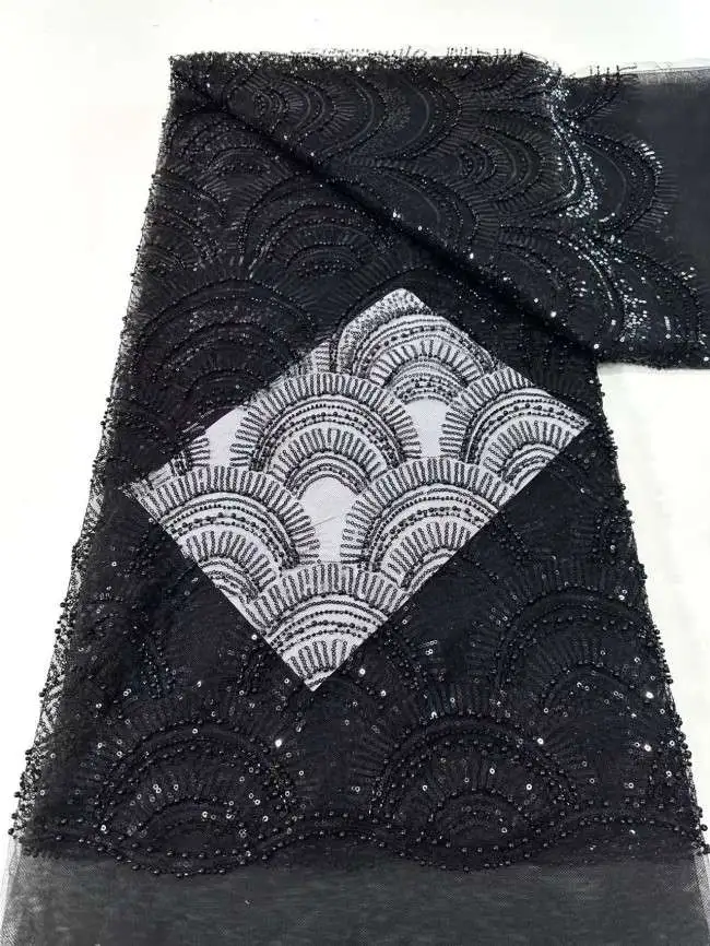 5 Yards Beaded Mesh Fabric, ITM HN046,Beaded Fabrics