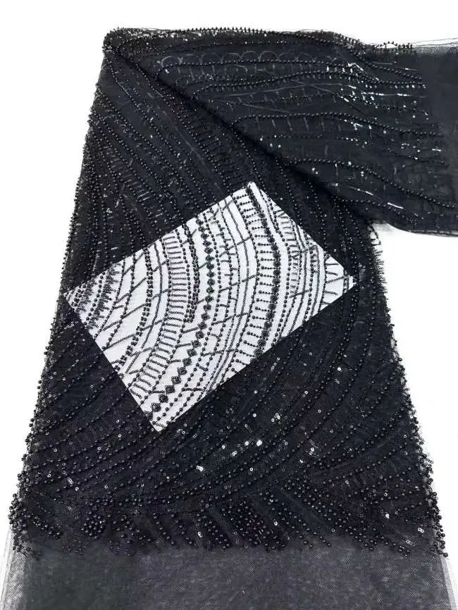 5 Yards Beaded Mesh Fabric, ITM LIL1049,Beaded Fabrics