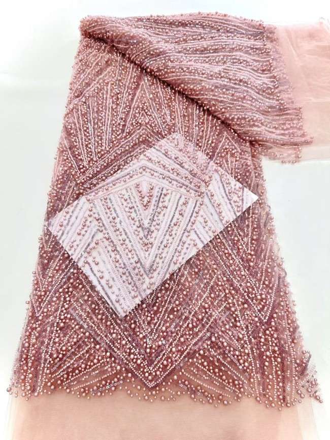 5 Yards Beaded Mesh Fabric, ITM HN065,Beaded Fabrics
