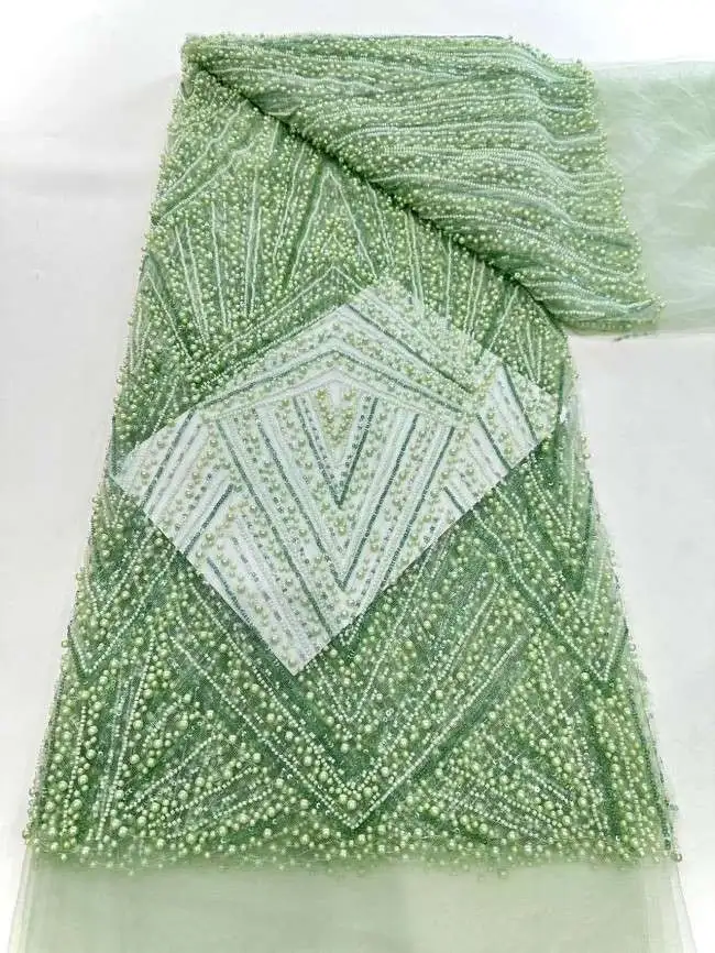 5 Yards Beaded Mesh Fabric, ITM HN065,Beaded Fabrics