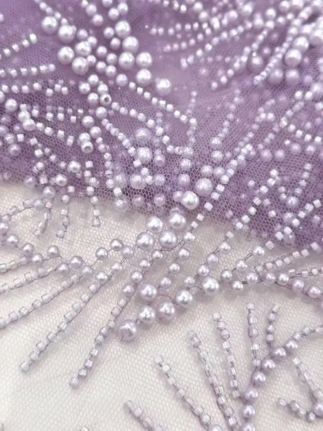 5 Yards Beaded Mesh Fabric, ITM HN089,Beaded Fabrics