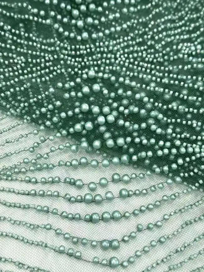 5 Yards Beaded Mesh Fabric, ITM HN090,Beaded Fabrics