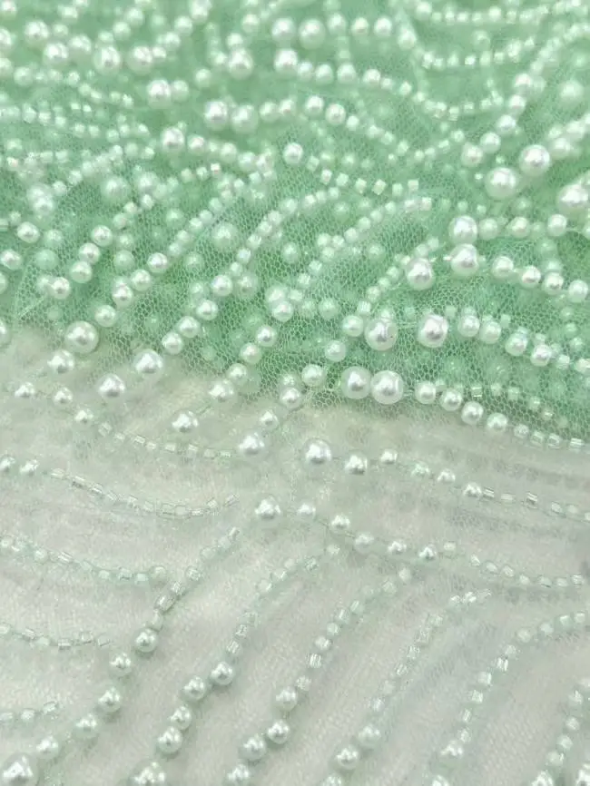 5 Yards Beaded Mesh Fabric, ITM HN091,Embellished Fabrics