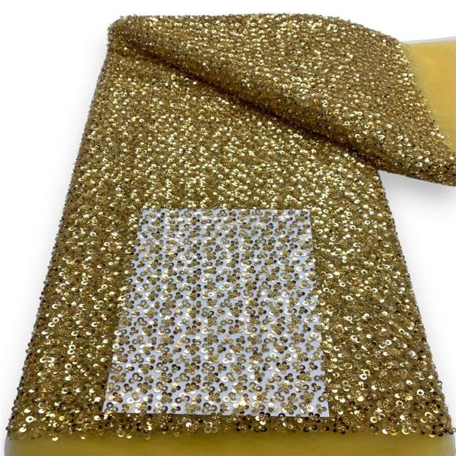 5 Yards Sequin Beaded Lace Fabric ITM JX436,Lace Fabrics