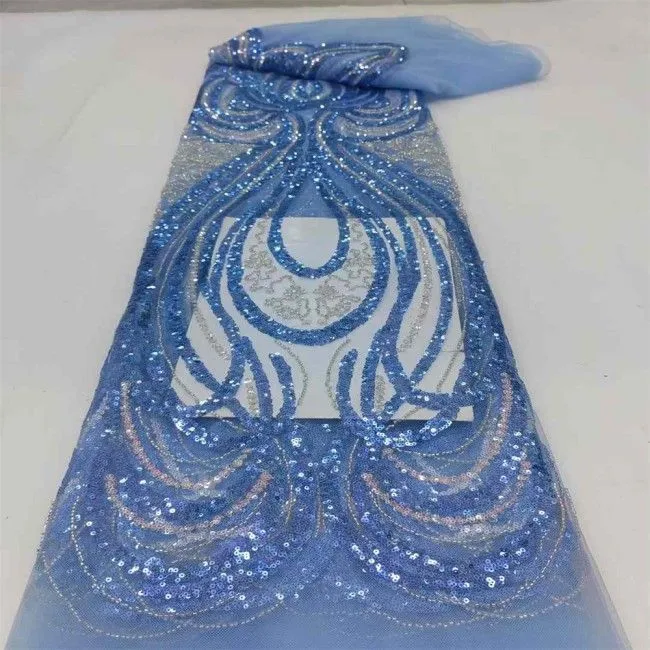5 Yards Beaded Mesh Fabric, ITM ZT016,Embellished Fabrics