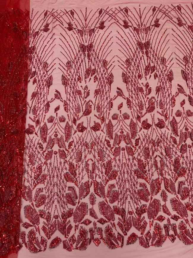 5 Yards Beaded Lace Fabric ITM ZT038,Lace Fabrics