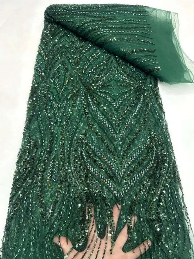 5 Yards Beaded Mesh Fabric, ML004,Embellished Fabrics