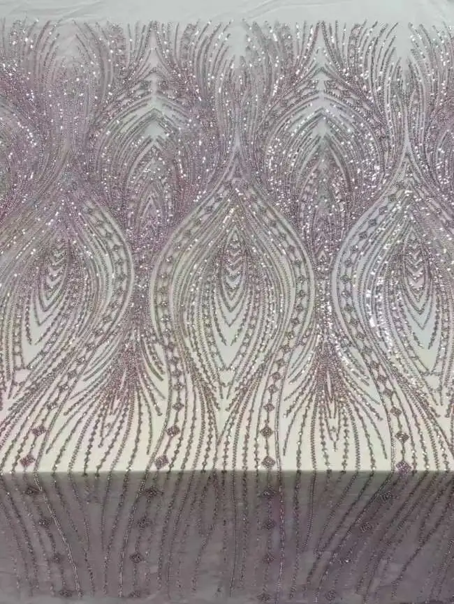 5 Yards Beaded Tulle Fabric ITM ZT105,Beaded Fabrics