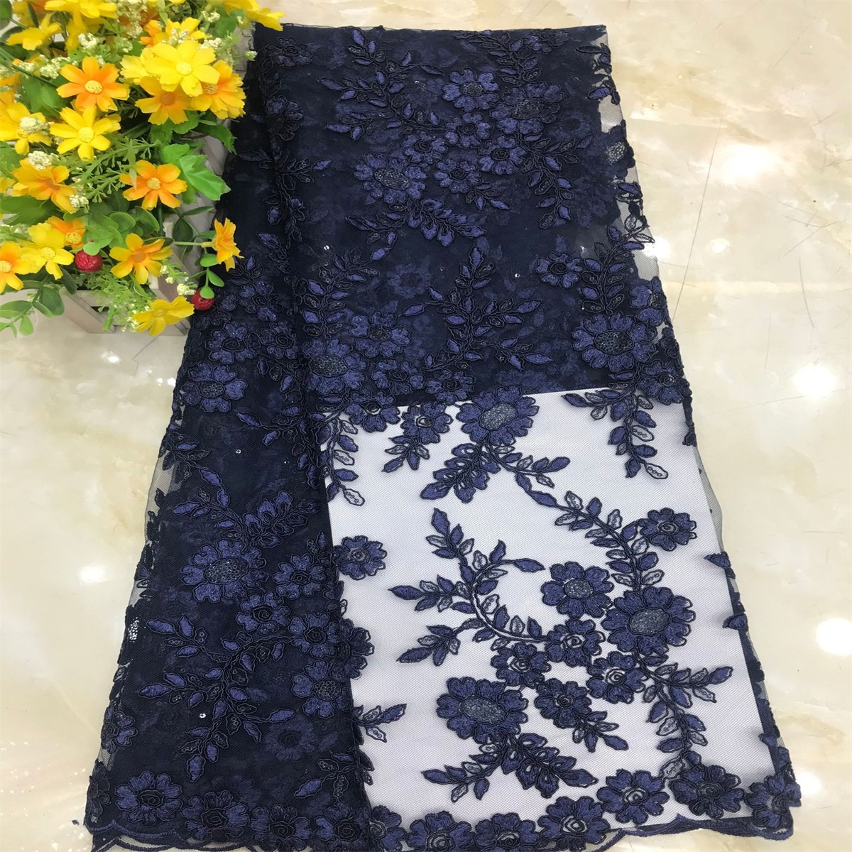 5 Yards Corded Embroidered Sequin Lace Fabric, ITM DX024,Embroidered ...