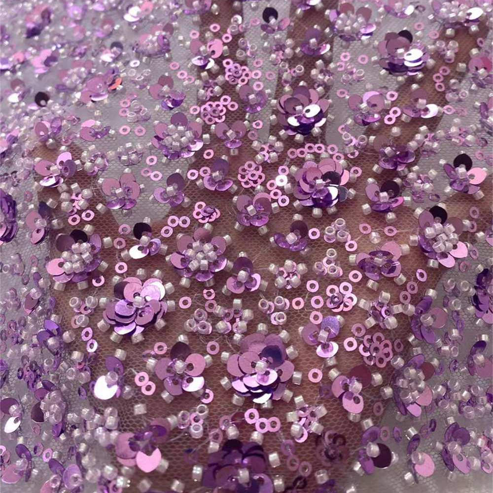 Beaded Tulle Fabric - 5 Yards | STN JX113,Beaded Fabrics